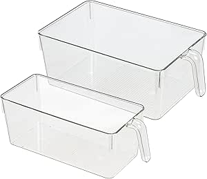 Amazon.com: ZEXALOR 2pcs Clear Kitchen Storage Bins, pantry organizers ...