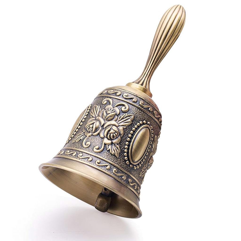 Serplex® Bronze Hand Bell with Carved Rose, Call Bell for Wedding Bells ...