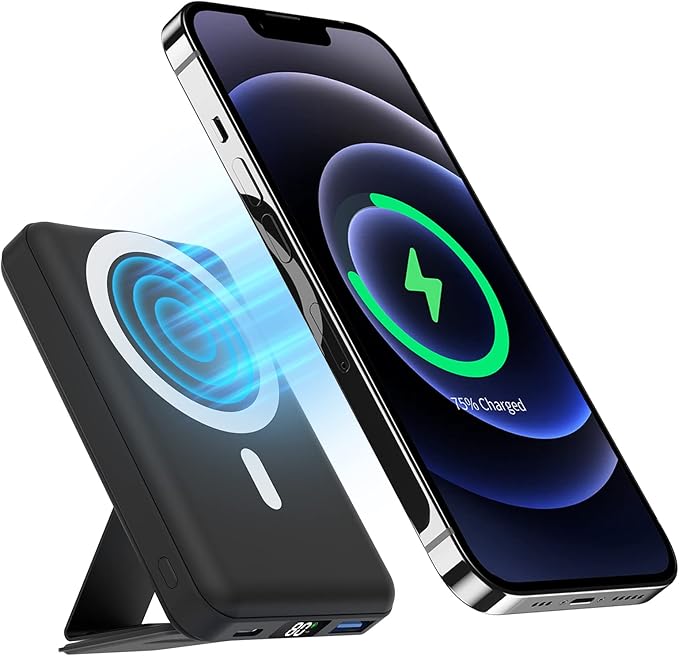Powerbank 10000 mAh, Yagopal Magnetic Wireless Power Bank Mini External ...
