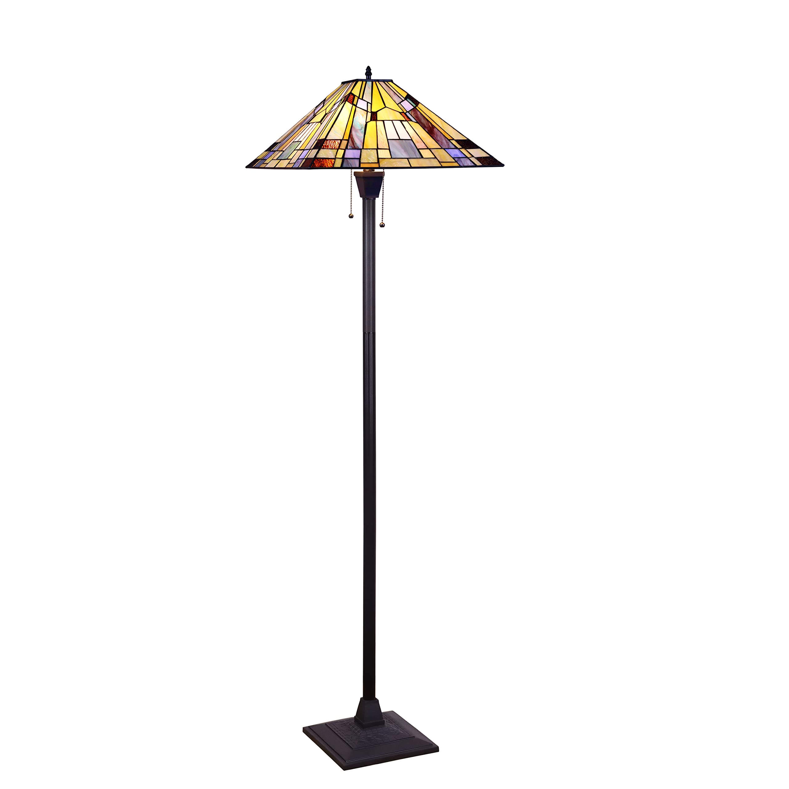 Chloe Lighting Kinsey Tiffany-Style Blackish Bronze 2-Light Mission ...
