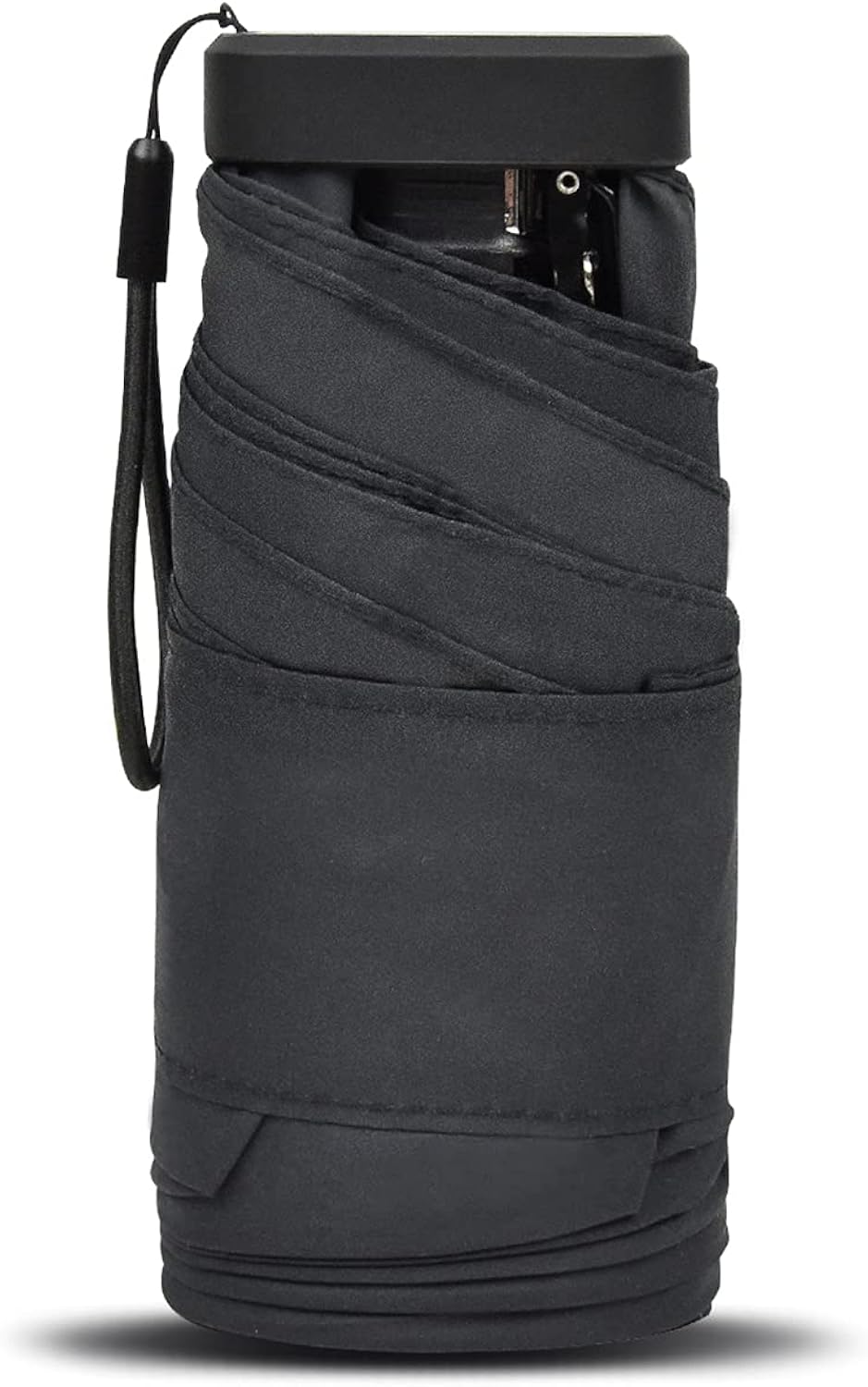 Amazon.com: LEAGERA Mini Umbrella For Purse - Black Small Travel ...