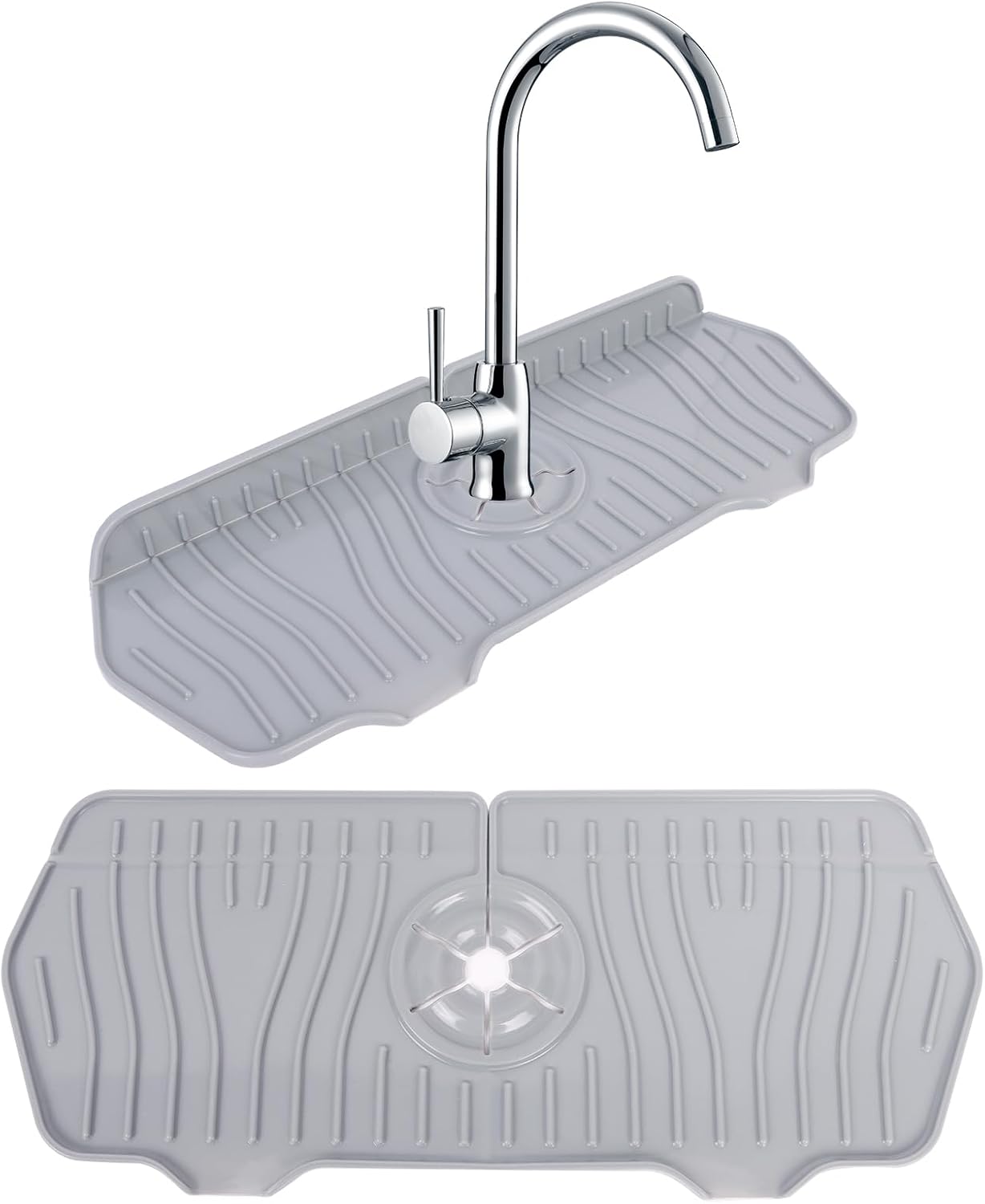 Sink Splash Tray Mat, Silicone Faucet Draining Mat, Silicone Draining ...