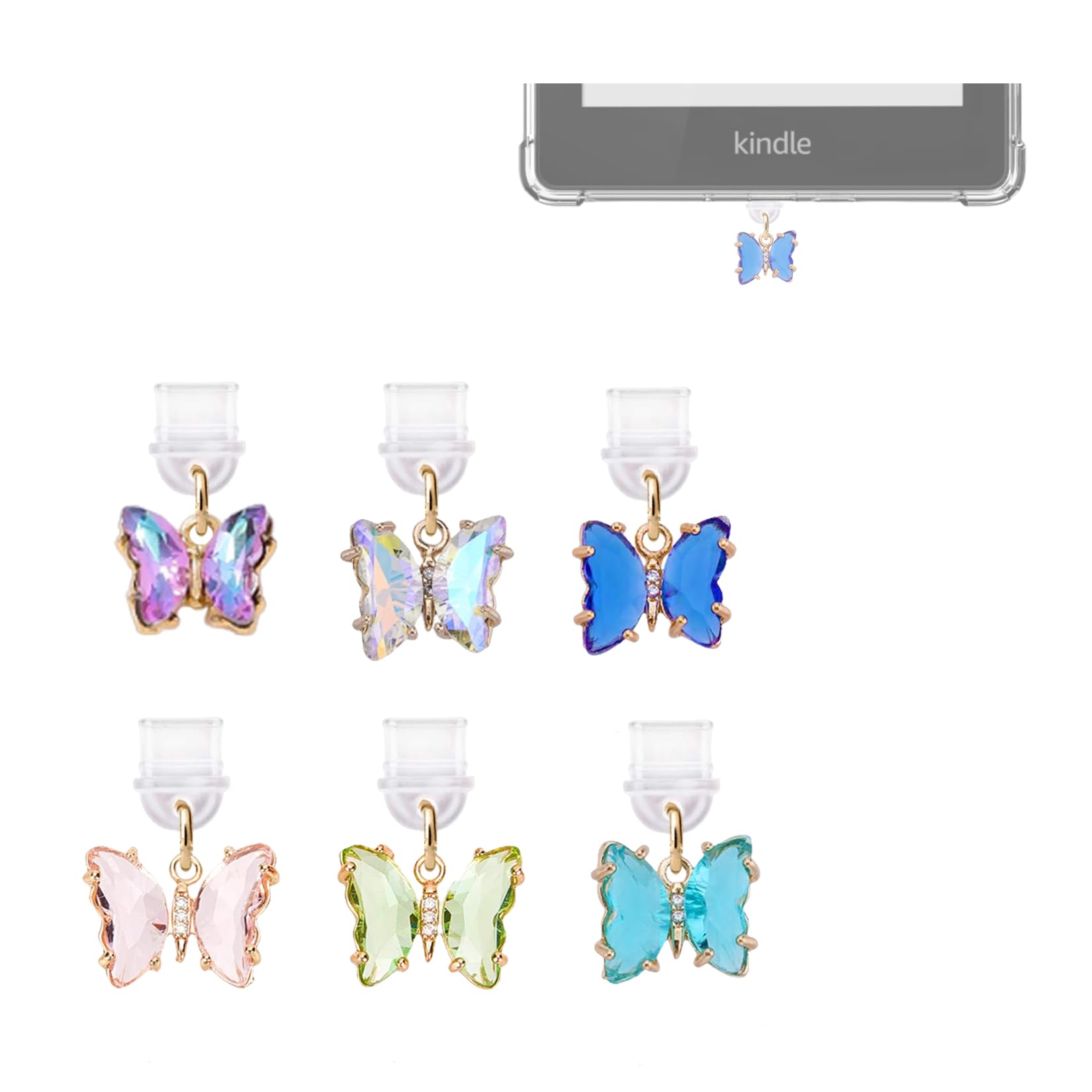 Amazon.com: Butterfly Dust Plug Charm Compatible with Kindle Paperwhite ...