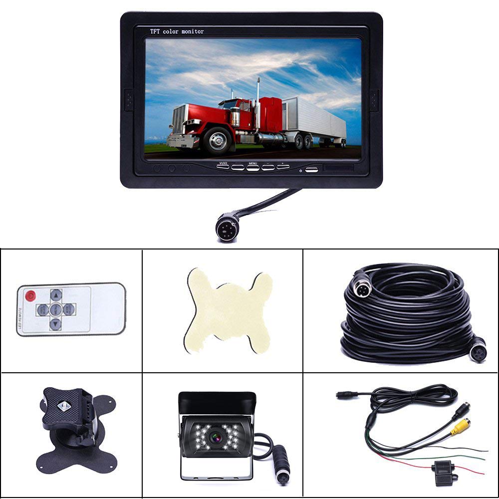 Buy Podofo Car Reversing Camera Kit with 7 Inch LCD Monitor,Waterproof ...