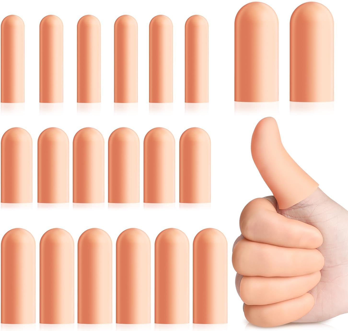Amazon.com: 20 Pcs Gel Finger Protectors, Finger Caps Silicone ...