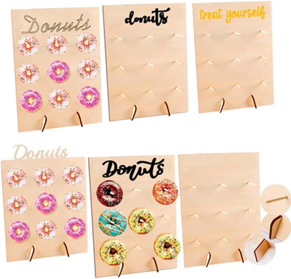 Donut Wall Stand Display Wood Donut Wall to Display 9 Donuts Reusable ...