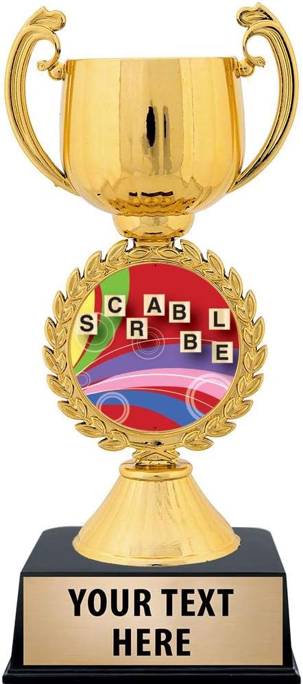 Amazon.com: Crown Awards Personalized Scrabble Trophy, 7.25" Gold Cup ...