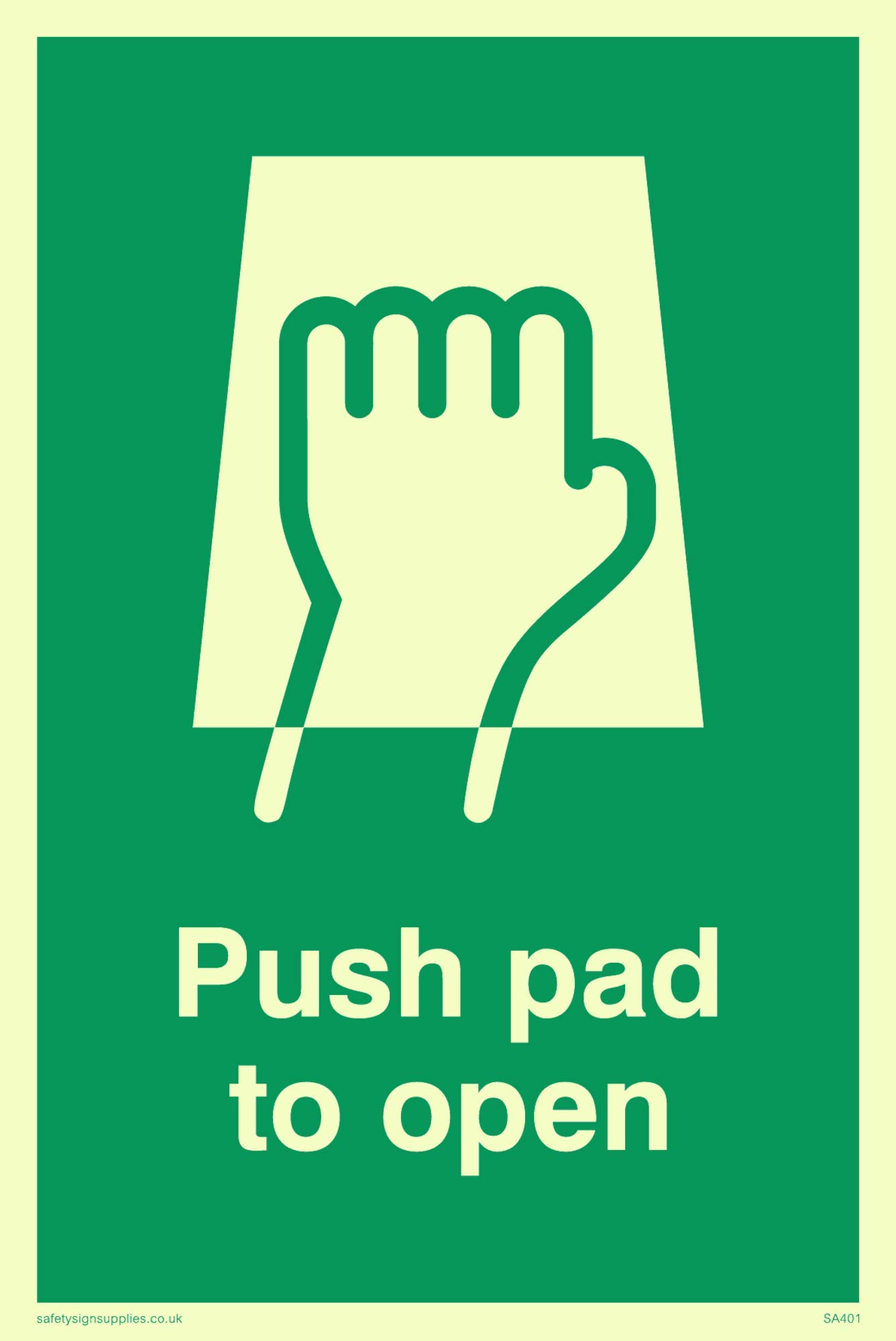 Viking Signs SA401-A6P-P "Push Pad To Open" Sign, Semi-rigid ...