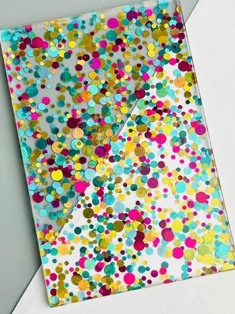 Amazon.com: 1/8" (3mm) Solid Cast Glitter Confetti Dots Clear Acrylic ...