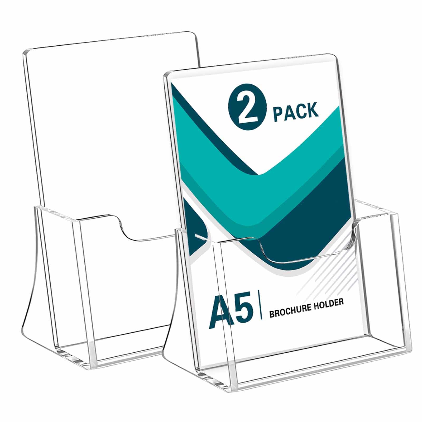 2Pack A5 6.9*5.9*3 inches Acrylic freestanding brochure dispenser ...