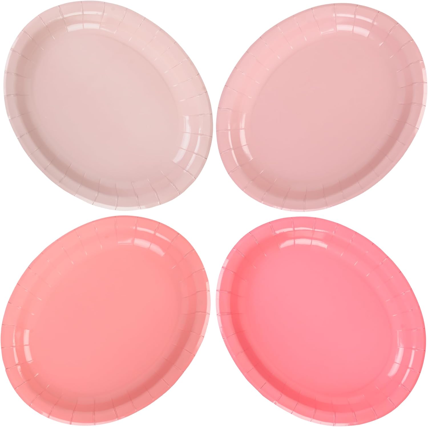 Amazon.com: AimFun 48 Pcs Oval Paper Plates - Gradient Pink Bow Platter ...