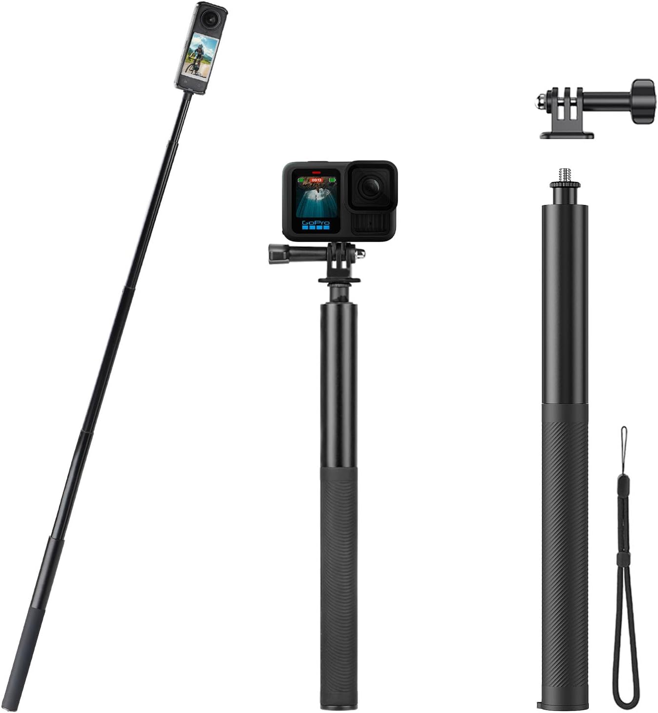 Amazon.com: BRDRC 53" Invisible Selfie Stick for Insta360 X5 X4 ...
