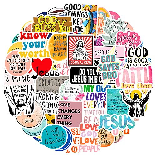 100Pcs Biblical Faith Sticker Pack, Inspirational Christian Jesus ...