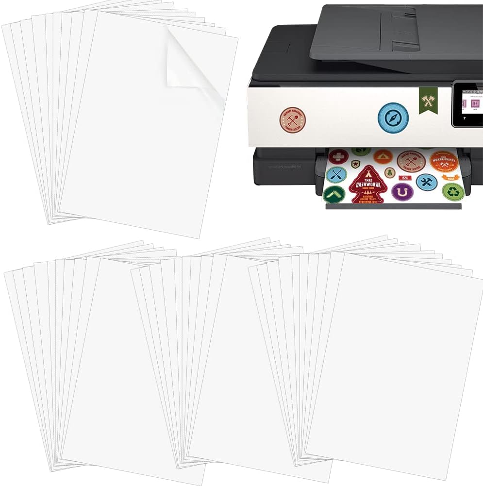 25 Blatt - Sticker Papier zum Bedrucken A4, Etiketten Selbstklebend ...