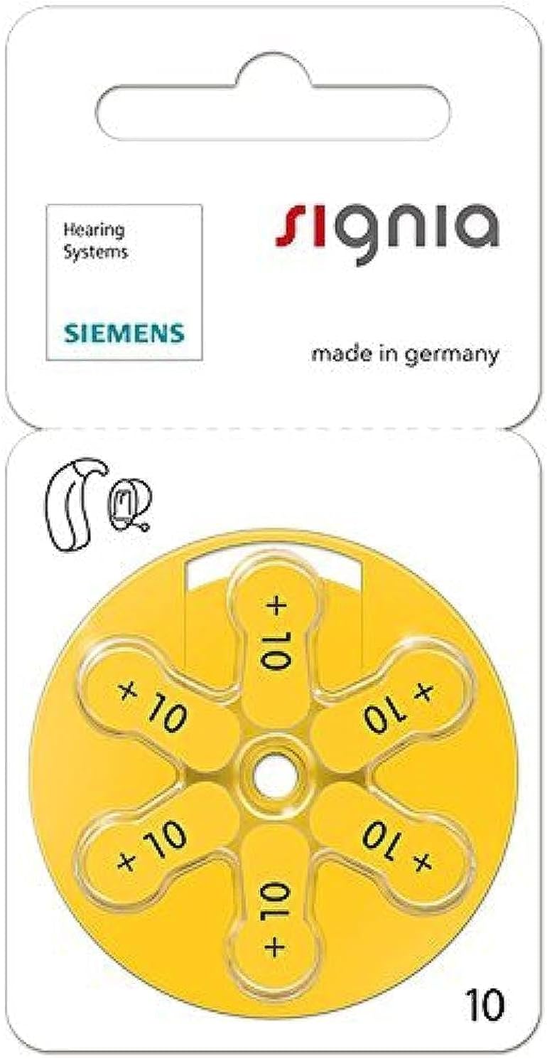 Siemens Signia Hearing Aid Batteries MF Pack of 6 Batteries Size ...