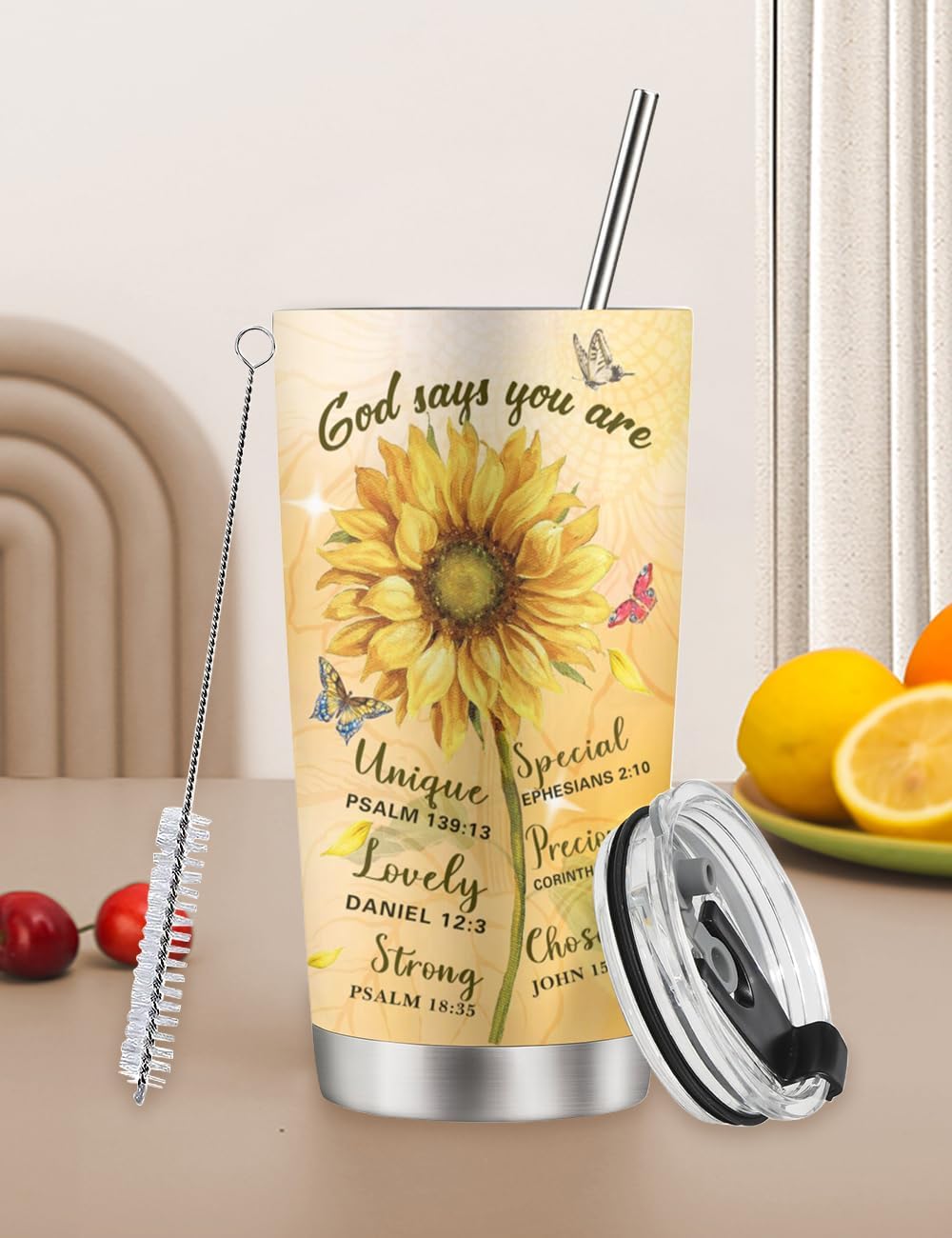 Nxemvky Vaso de café de 20 onzas con tapa y popote de acero inoxidable ...