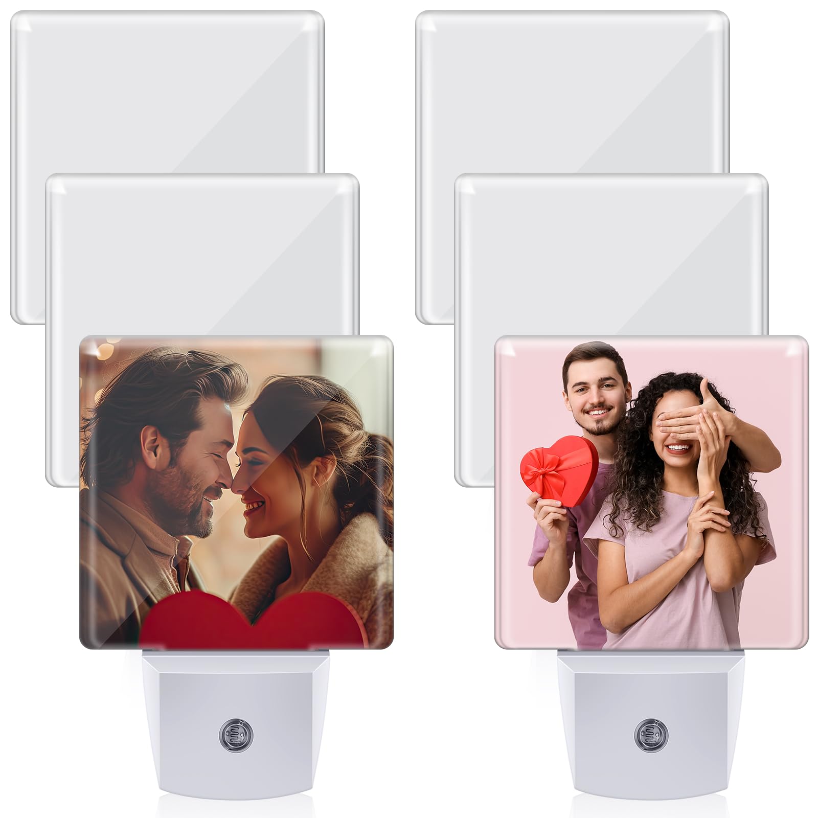 Tujoe 6 Pcs Valentine's Day Night Light Plug in Night Light Sublimation ...