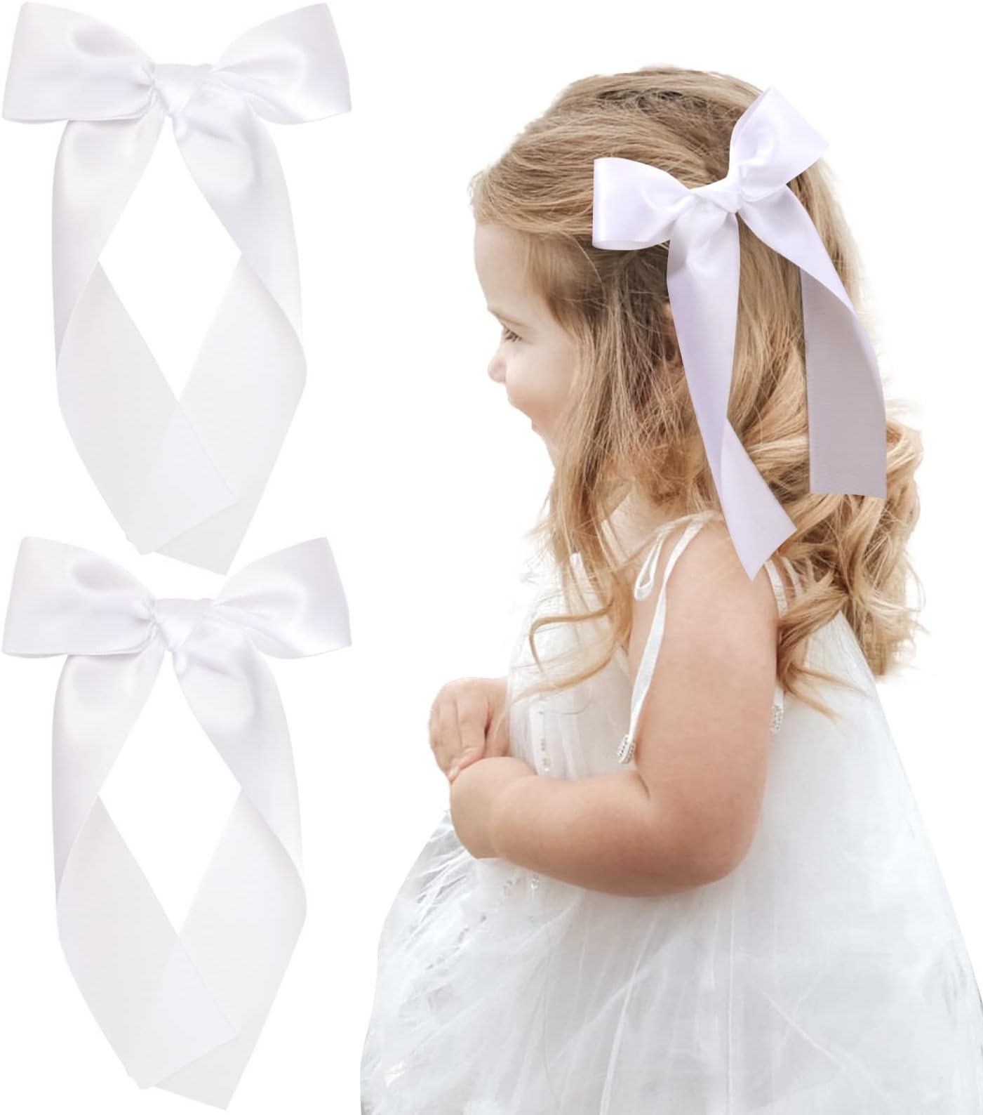 Amazon.com : 2PCS Velvet Hair Bows Red Hair Ribbon Clips 4" Big Fall ...