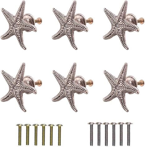 Amazon.com: Xinally 6 Pieces Starfish Knobs Coastal Beach Ocean Theme ...