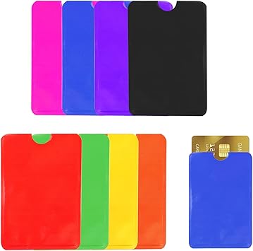 Azwood RFID Blocking Sleeves for ID Card, 8 Colors Anti-Theft NFC ...