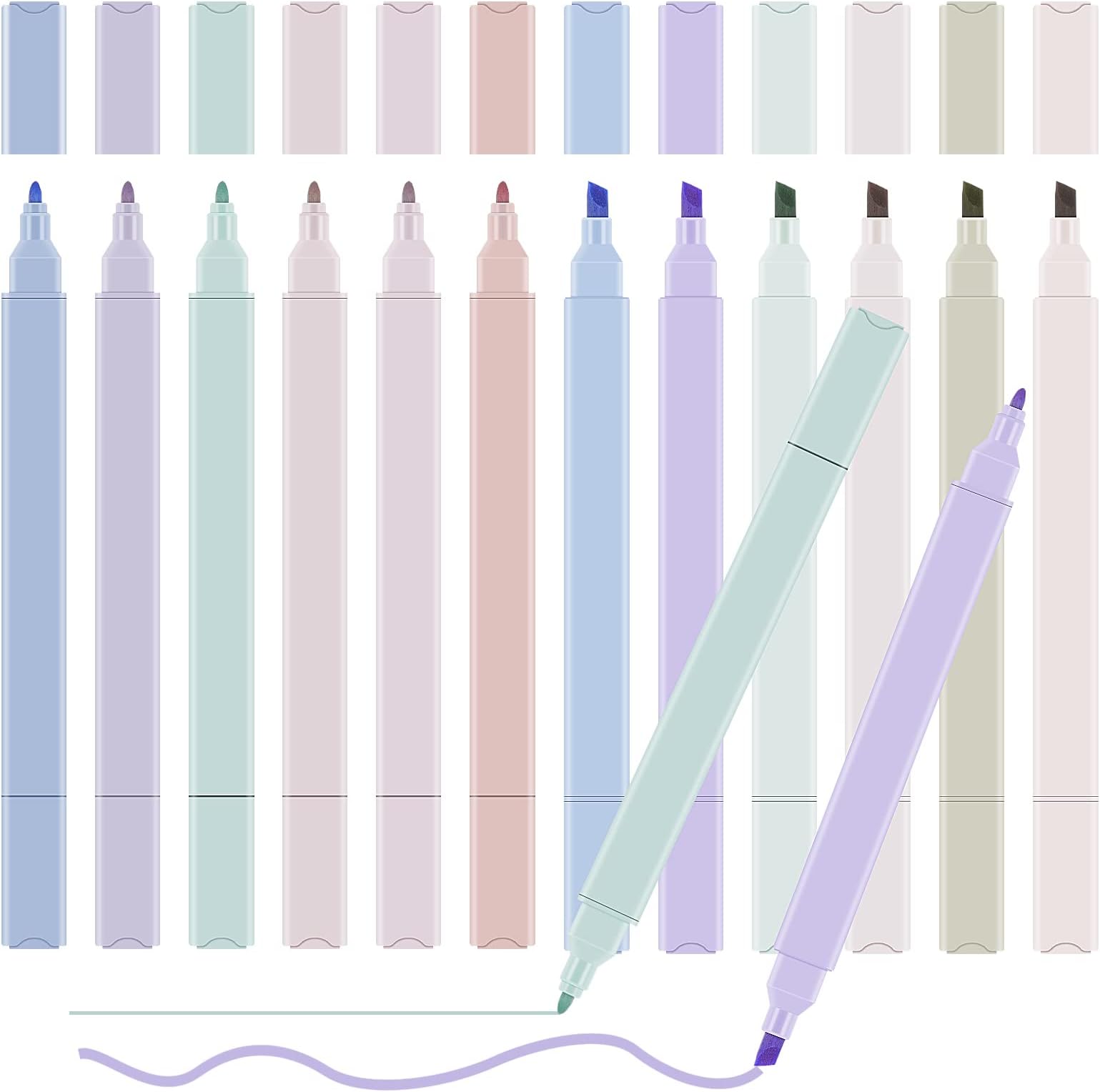 Clundoo 12 Farben Textmarker Pastell Highlighter Pen, Textmarker Stifte ...