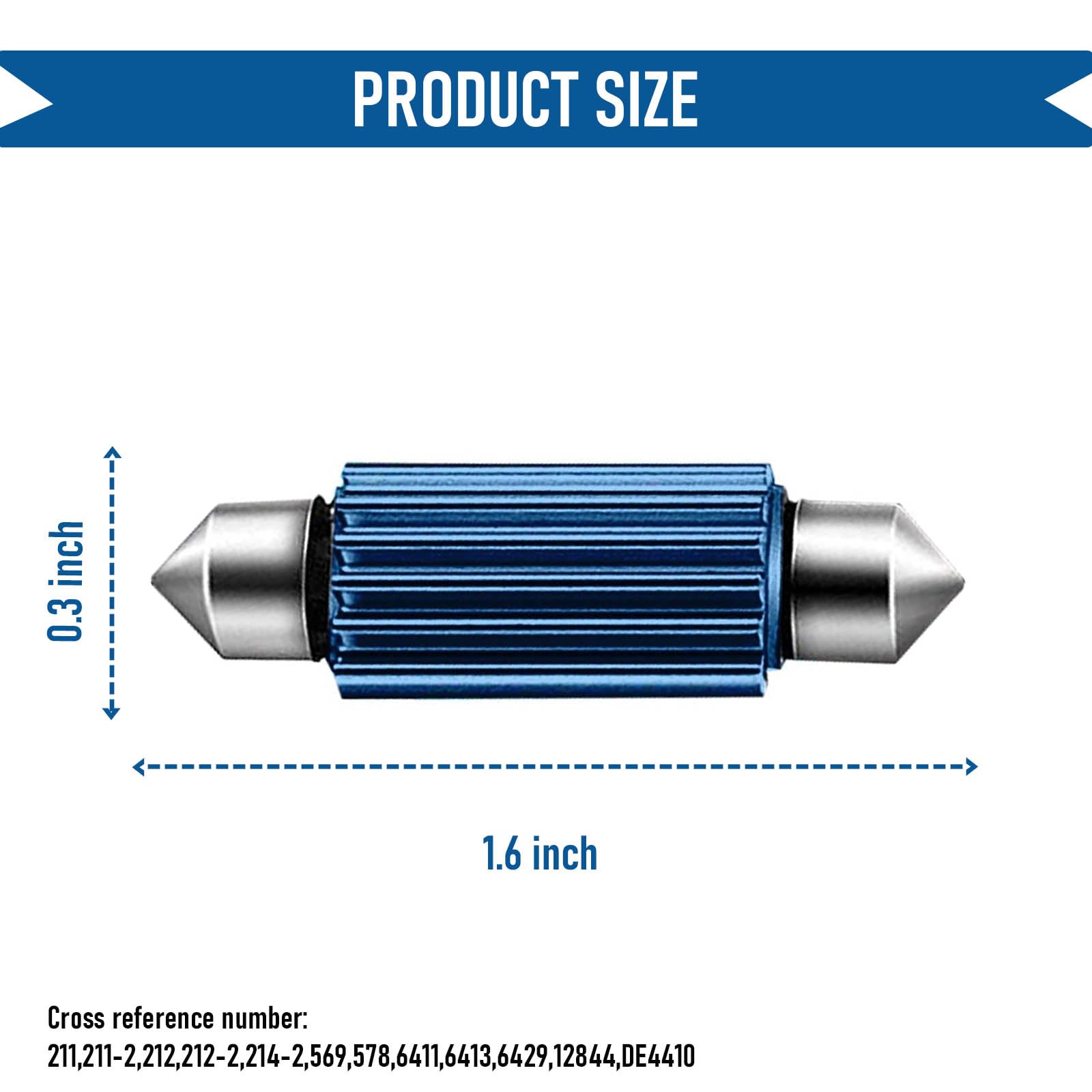 Snapklik.com : ZKFAR Pack-4 42mm LED Bulbs Extremely Bright, 3014 ...