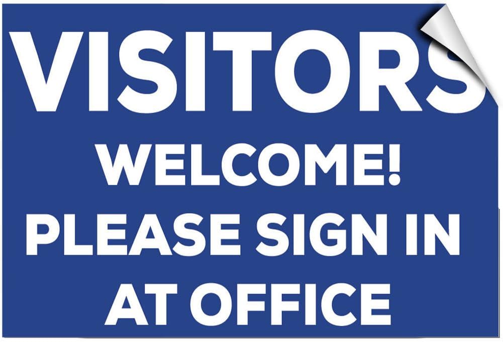 Amazon.com : Visitors Welcome! Please In At Office Security LABEL DECAL ...