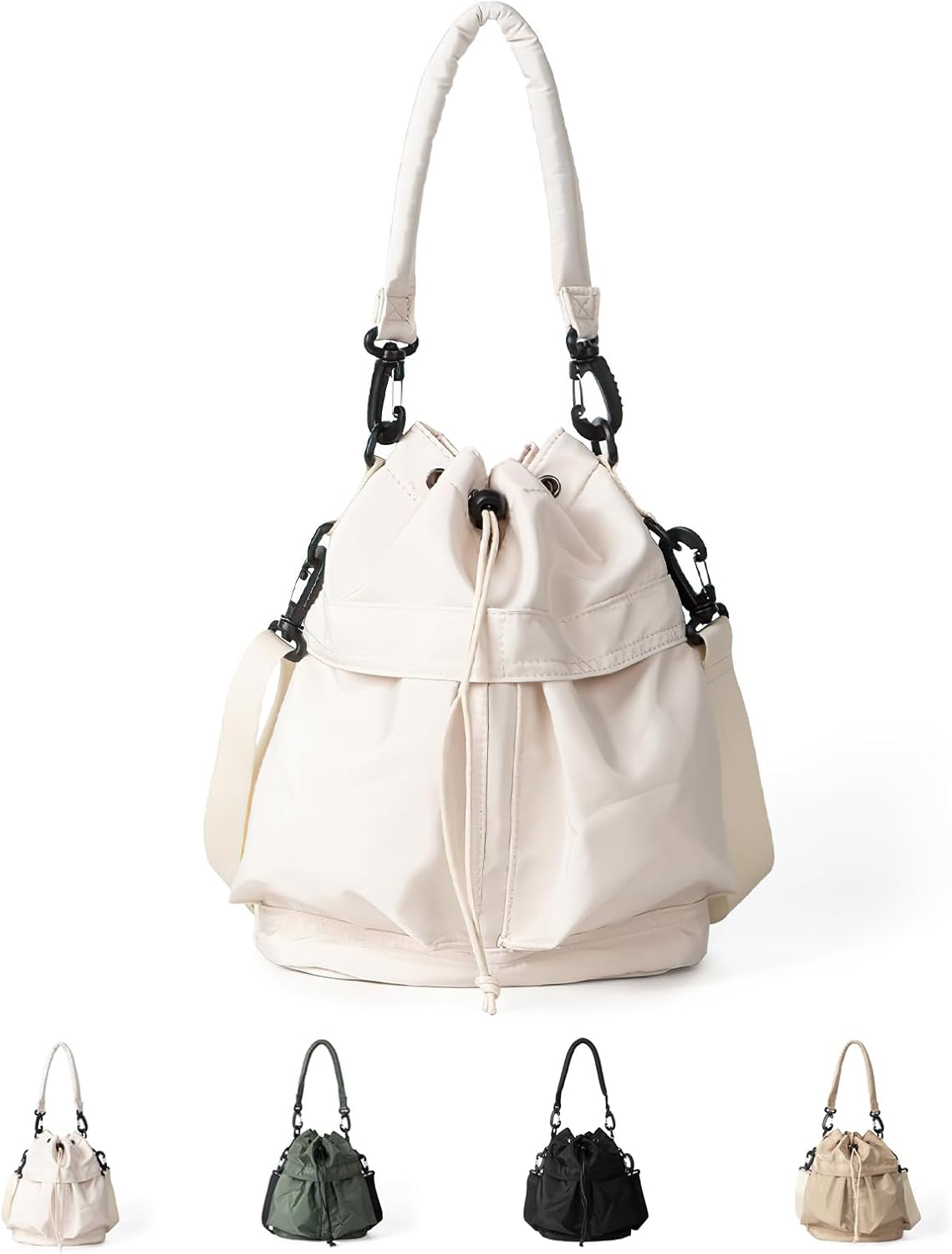 Amazon.com: BAKLUCK Drawstring Bucket Bag Waterproof Nylon Tote Bag ...