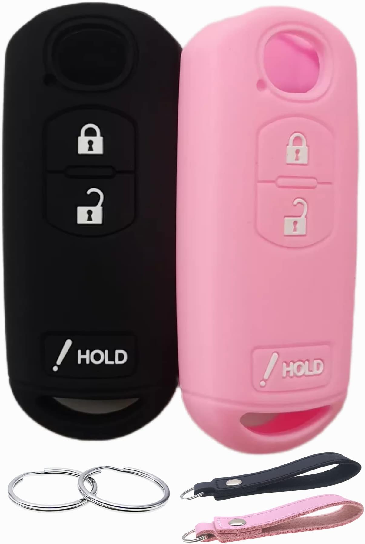 Amazon.com: Alegender 2Pcs Silicone Smart Key Fob Cover Case Protector ...