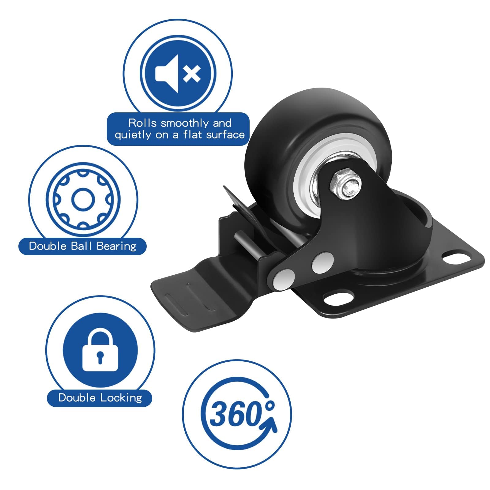 Snapklik.com : MaxxHaul 50685 2 Heavy Duty Locking Swivel Casters