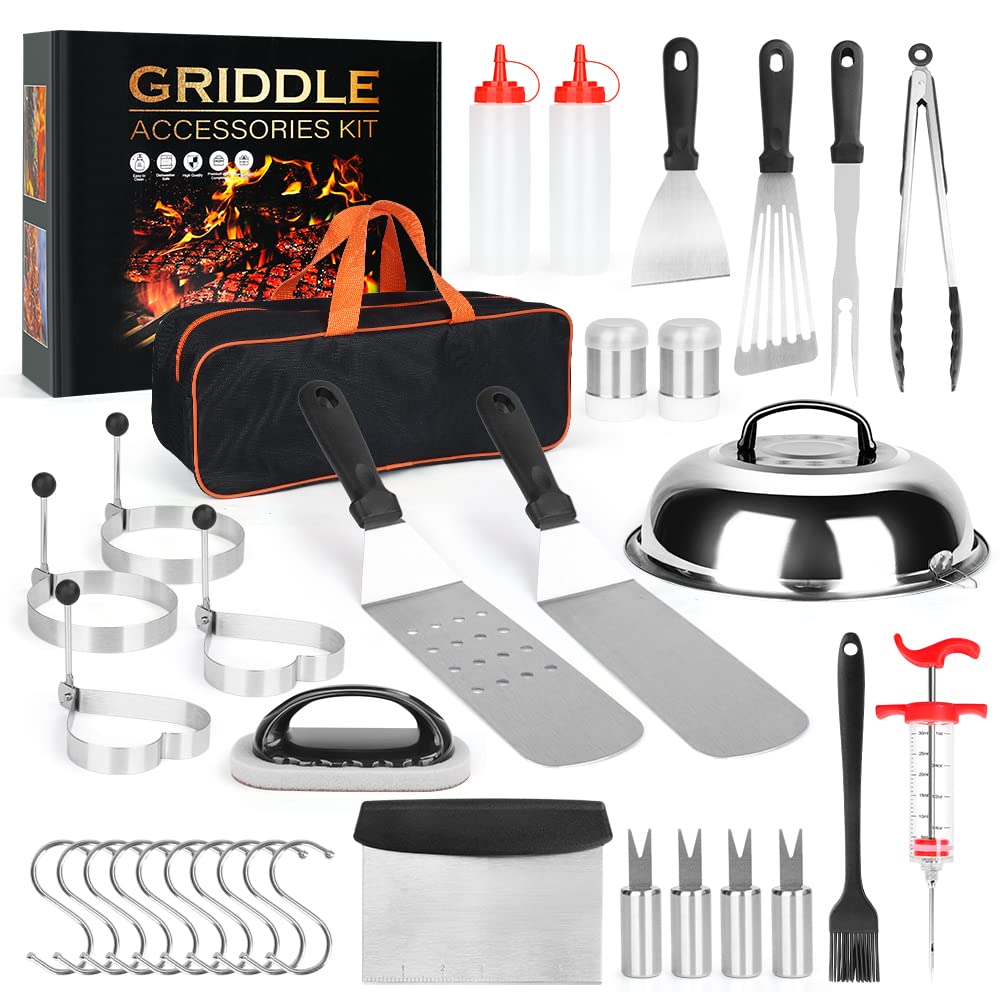Griddle Accessories Kit, 34Pcs Extra Thick Flat Top Griddle Grill Set ...