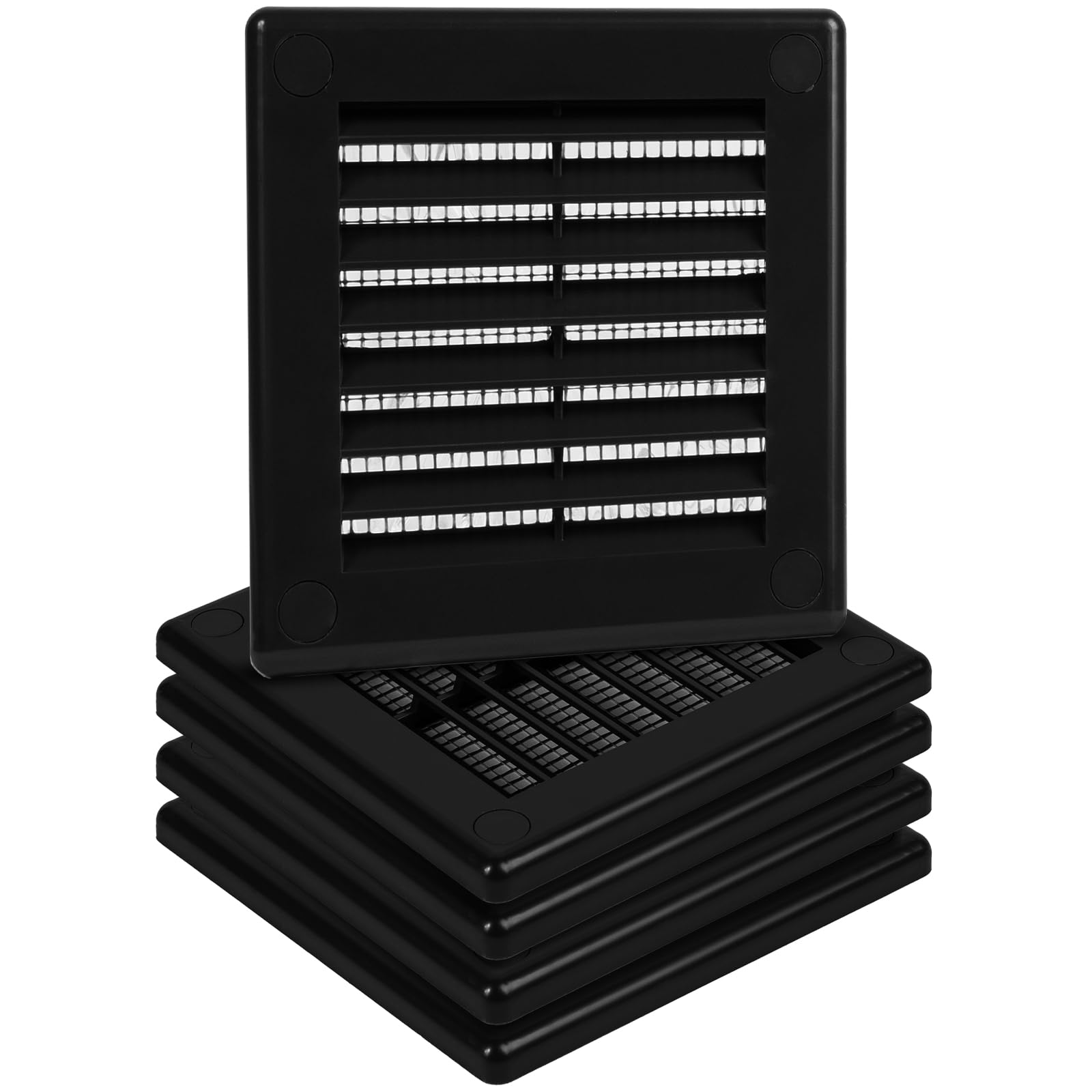 HVAC OV 5pack 3" x 3" Inch (Grille Dimensions) Black Plastic Square ...