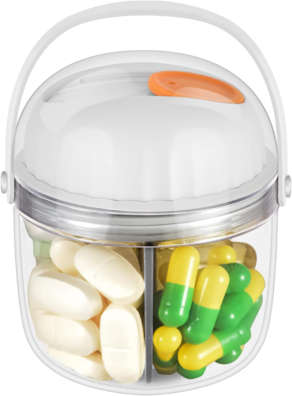 Vozehui Rotating Pill Box Organiser Portable Medicine Storage Box 4 ...