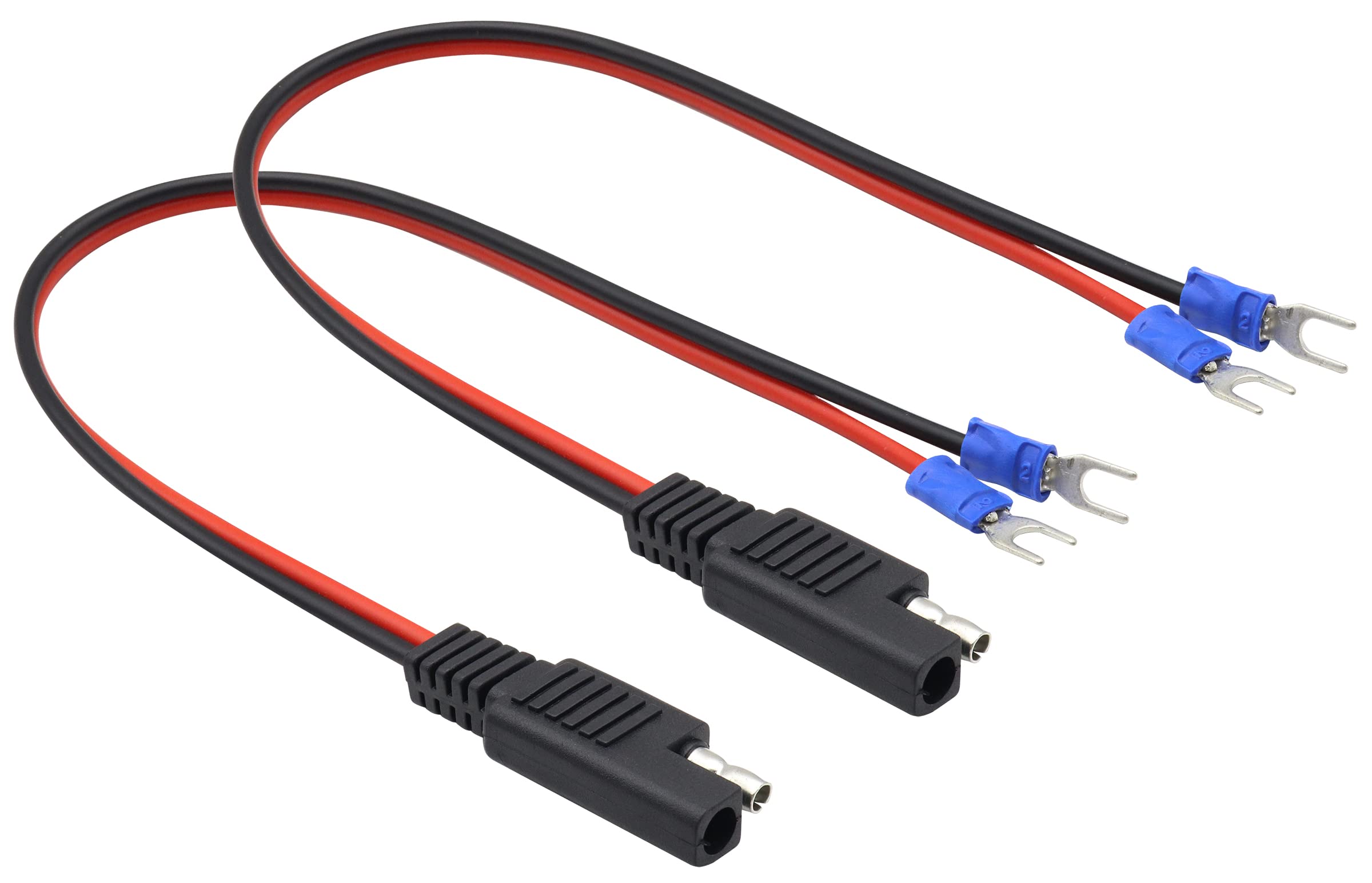 Buy AAOTOKK (2Pack SAE to Fork Ring Terminals Plug Cable U Type ...