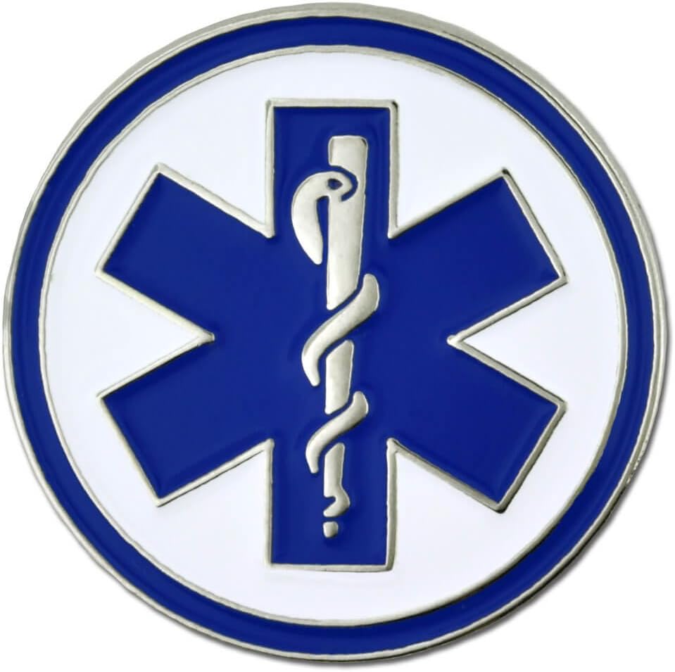 Amazon.com: Prestige Medical Emblem Pin, Paramedic (Star of Life Design ...