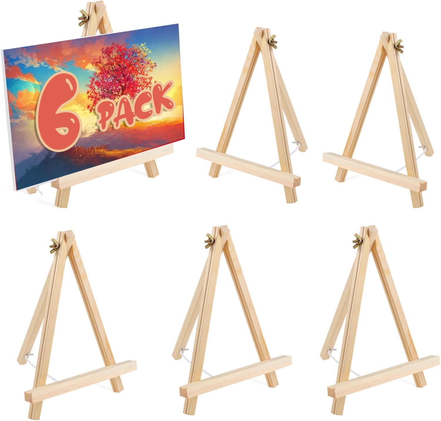 Amazon.com: GardEasy 6 Pack 9 Inch Wood Easels, Easel Stand for ...