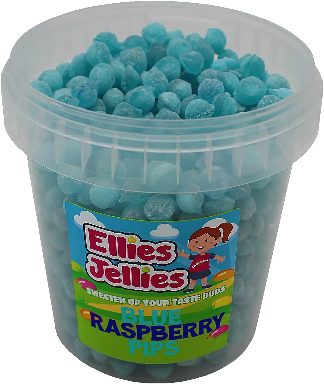 Ellies Jellies, Blue Raspberry Pips, 650g Tub, Blue Colour, Raspberry ...