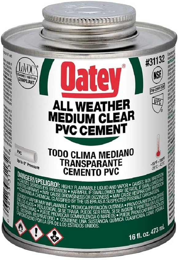 Amazon.com: Oatey 16 oz 31132 PVC All Weather Clear Cement 10 Piece ...
