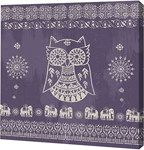 PrintArt GW-POD-23-QCA-SQ-036B-20x20 "Boho Owl Purple" by Candace Allen Gallery Wrapped Giclee ...