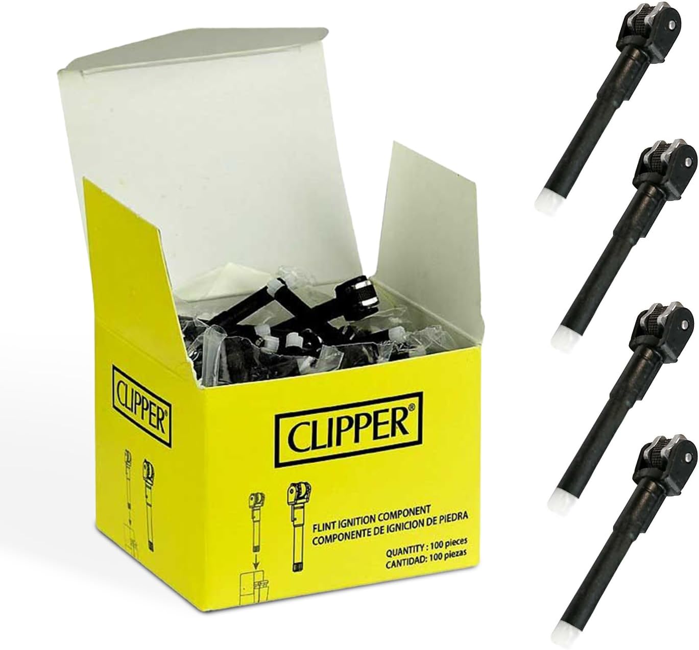 Flint Clipper Lighter Replacement Wheel Stem | Flints Included | 10 ...