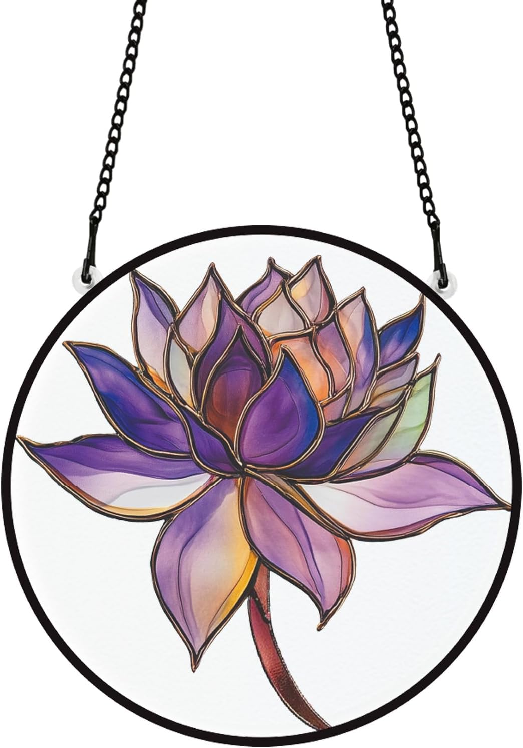 Amazon.com: Pink Lotus Stained Glass Light Catcher Home Decor Window ...