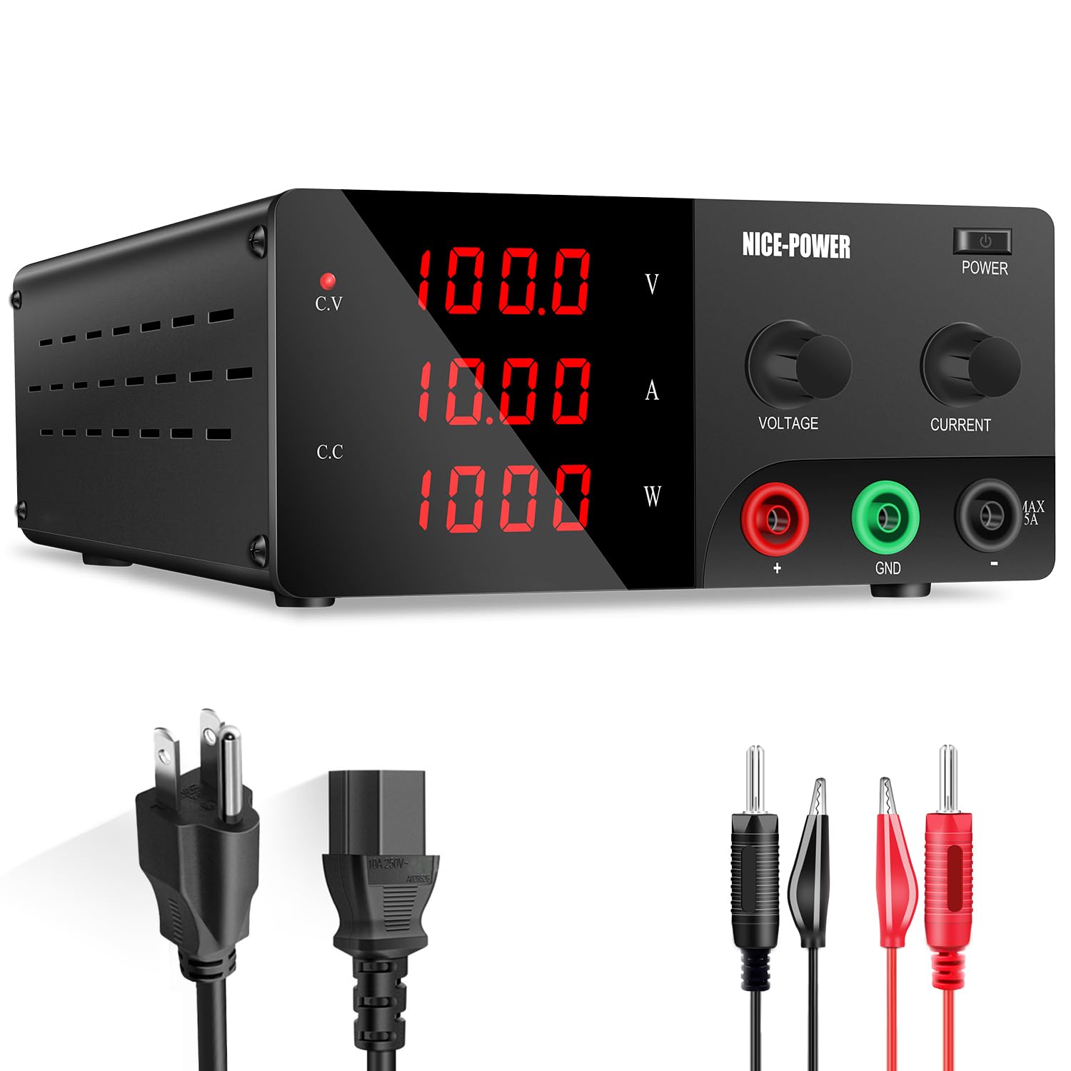 Amazon.com: NICE-POWER Variable DC Power Supply 100V 10A 1000W, High ...