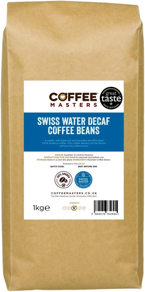 Coffee Masters Swiss Water Decaf Coffee Beans 1kg - 100% Arabica ...