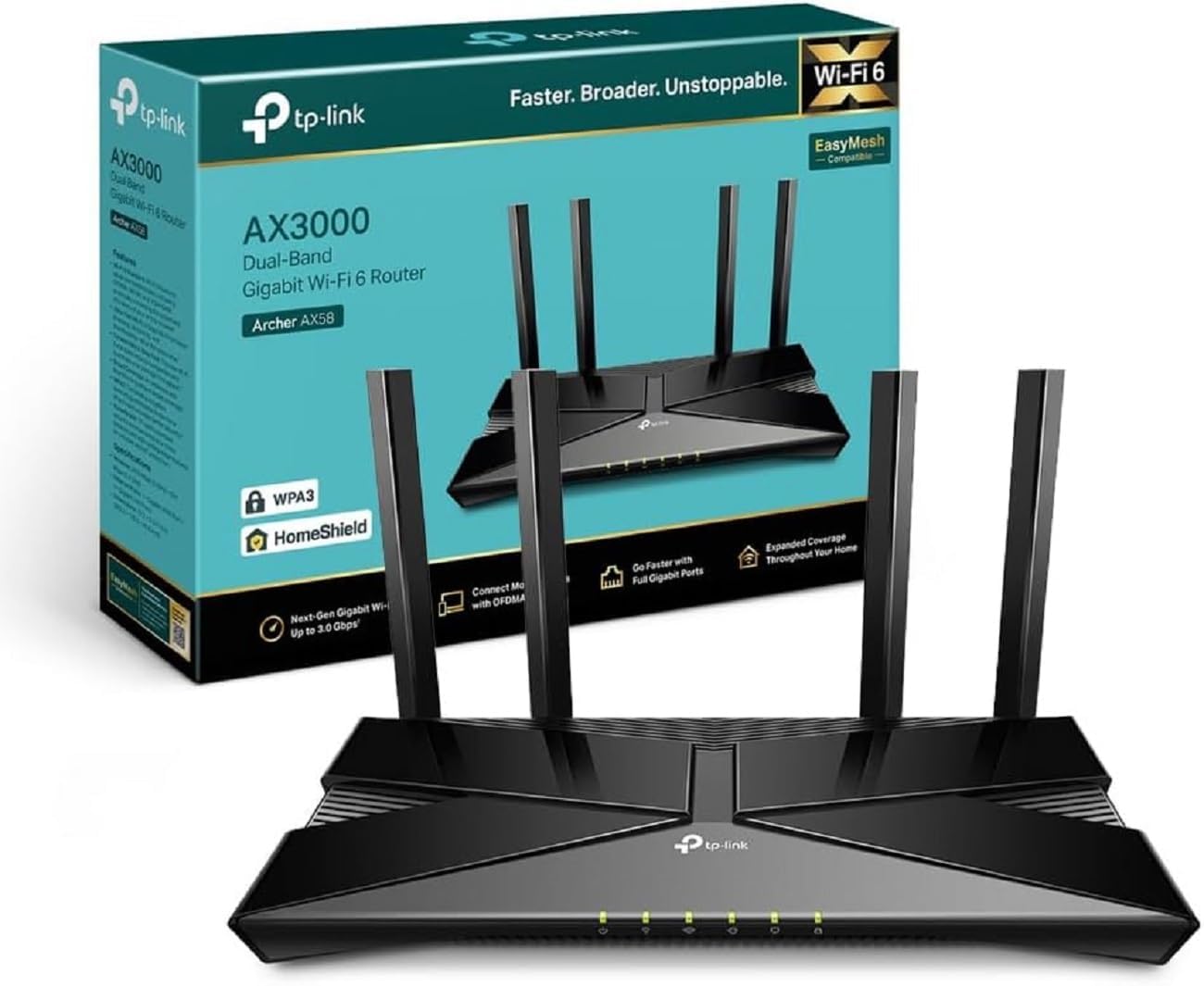 TP-Link Archer AX58 Routeur WiFi 6, Routeur WiFi AX 3000 Mbps bi-Bande ...