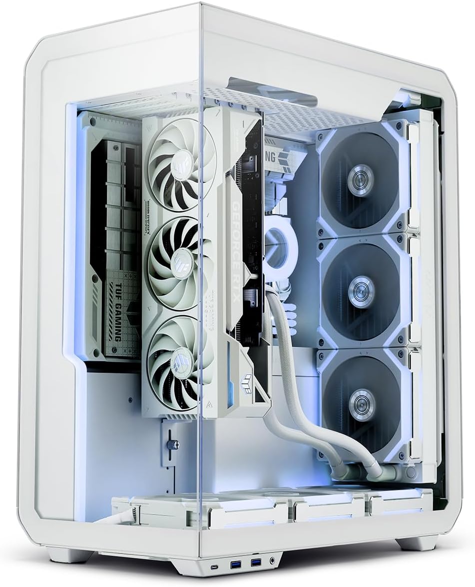 Amazon.com: SSUPD Xhuttle White ATX Mid Tower Gaming Case, with a Dual ...