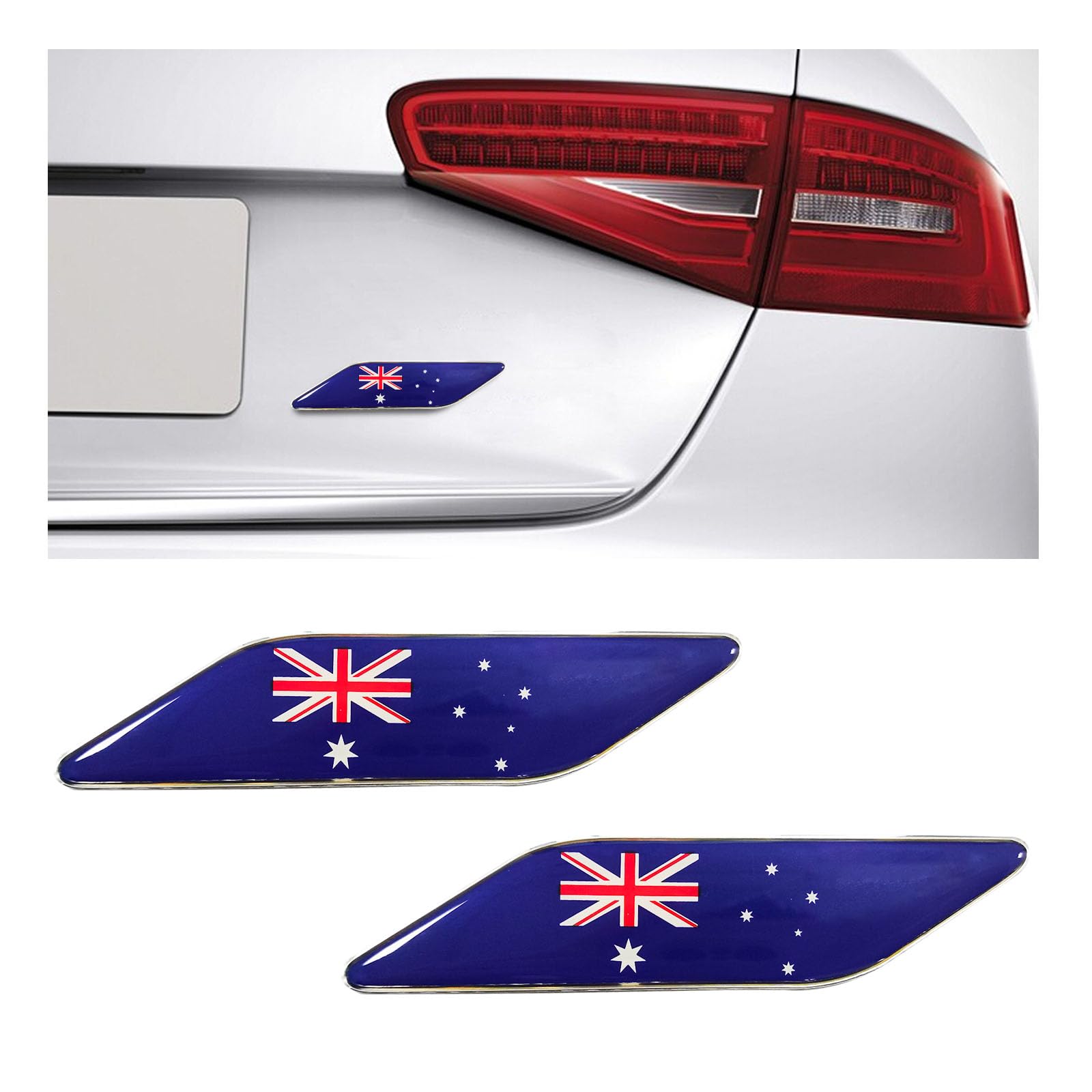 Amazon.com: Dickno 2 PCS 3D Tricolor Flag Emblem, Aluminum Car Front ...