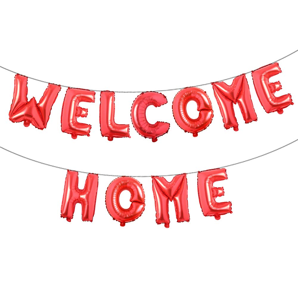 Amazon.com: 16 inch Welcome Home Balloon Banner Style Balloons Foil ...