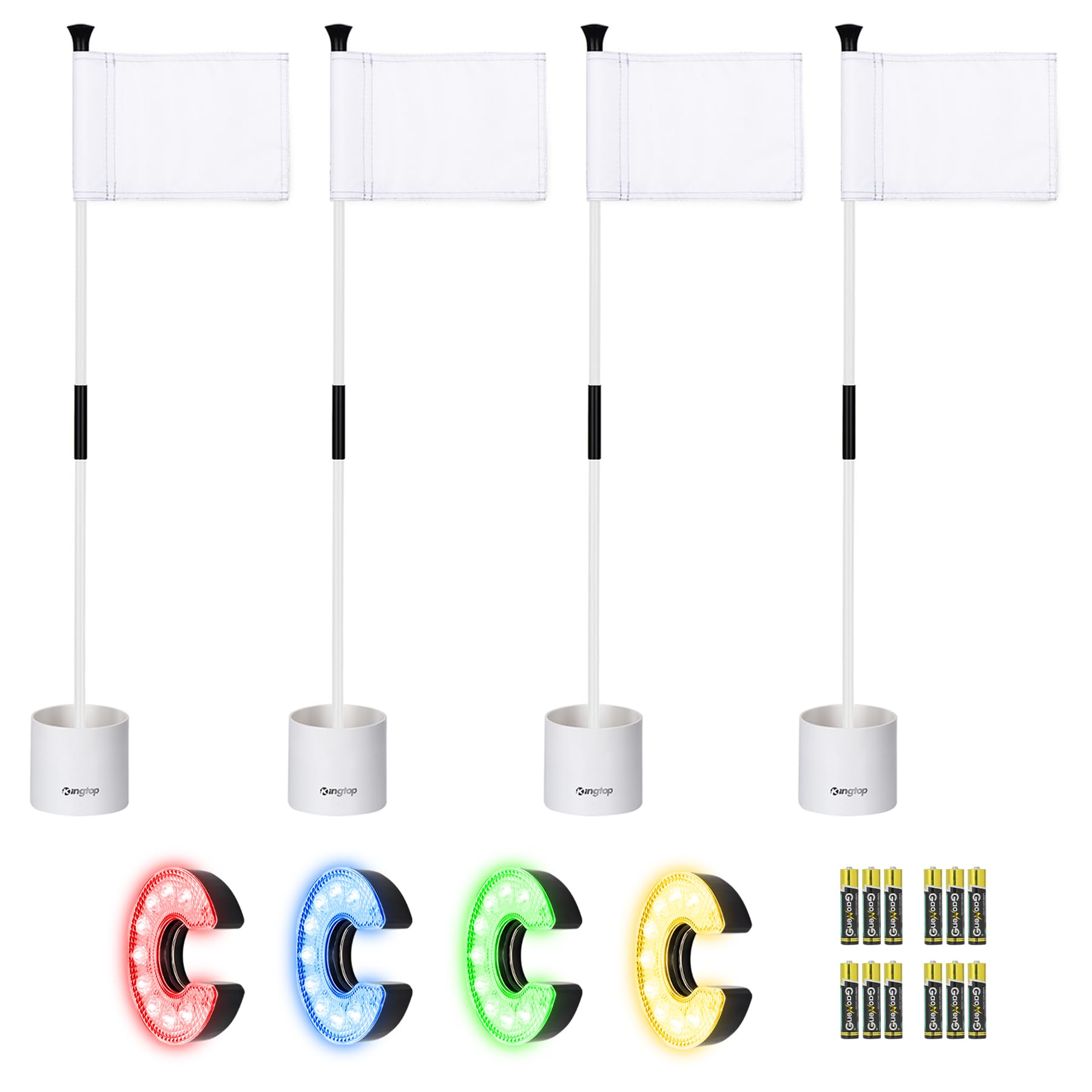 Amazon.com : KINGTOP Mini Golf Flagstick with RGB Hole Light, Practice ...
