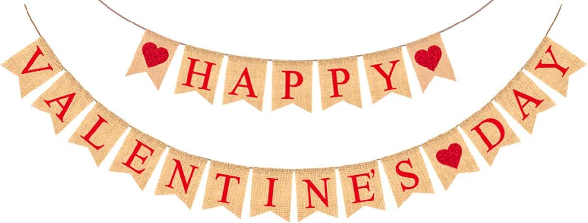Amazon.com: Happy Valentines Day Banner Valentine’s Day Decorations ...