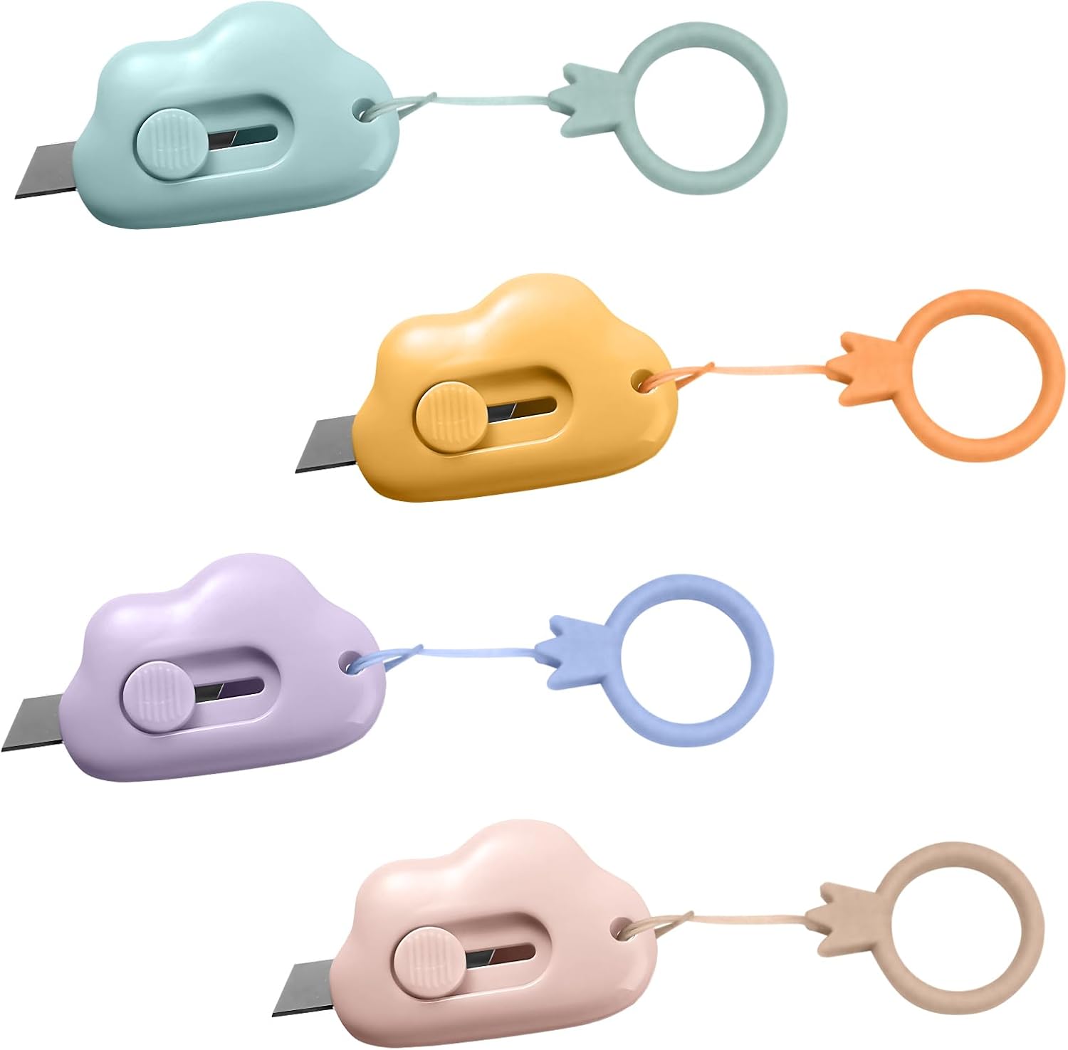 Amazon.com: Mesen Box Cutter Retractable Letter Opener Set, 4 Pcs Cloud ...